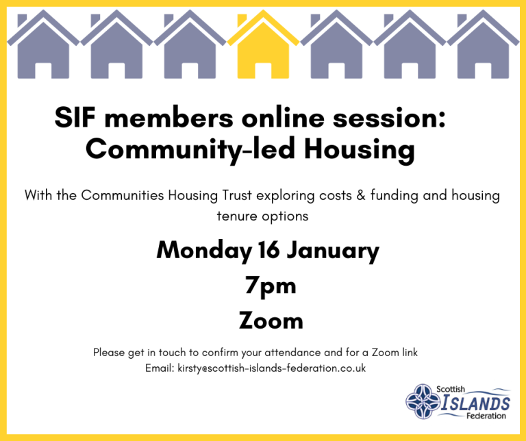 SIF Member Session on Housing – The Scottish Islands Federation